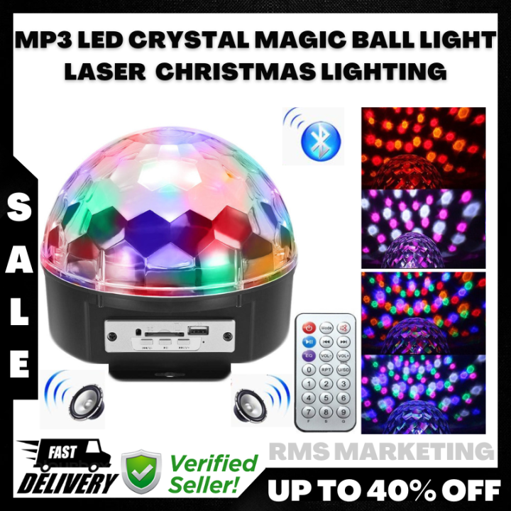 Original MP3 LED Crystal Magic Ball Light Laser Magic Ball Christmas ...