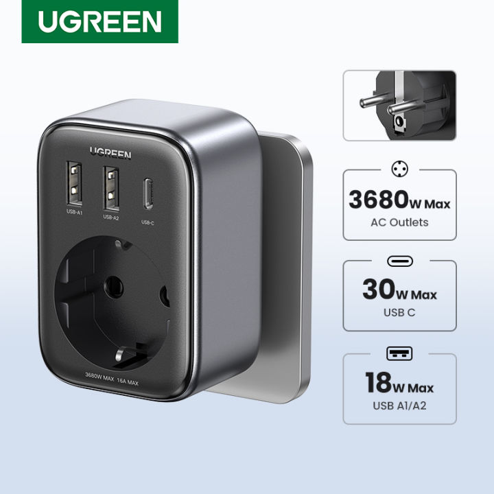 UGREEN 30W GaN PD C AC Outlets Mobile Phone for iPhone 15 14 Xiaomi USB ...