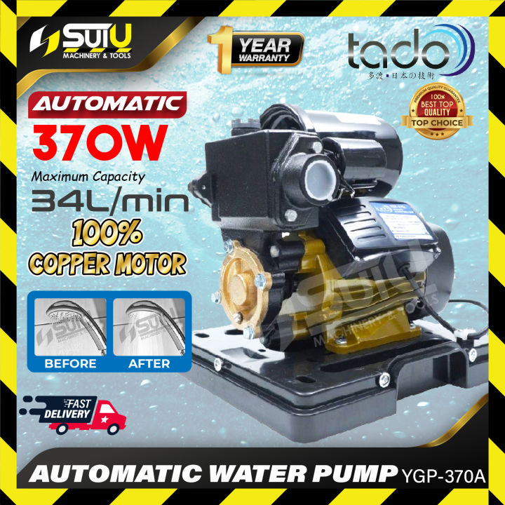 TADO YGP-370A / YGP370A Automatic Home Water Pump / Pam Air Rumah 370W | Lazada