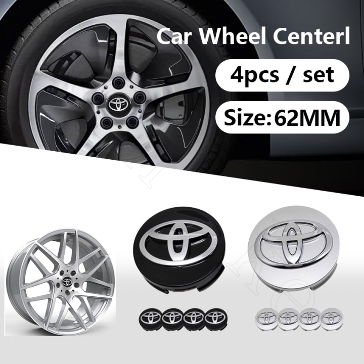 YK| 62MM 3D Emblem Toyota 4pcs Car Wheel Hub Center Cap for Innova RAV4 ...