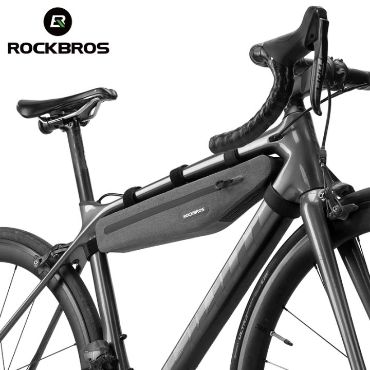 ROCKBROS 1.5L Full Waterproof Bike Bag Front Tube Triangle Lengthed ...