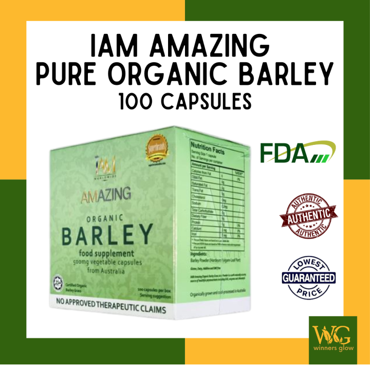 IAM Amazing Pure Organic Barley Capsules (100 caps) | winnersglow ...