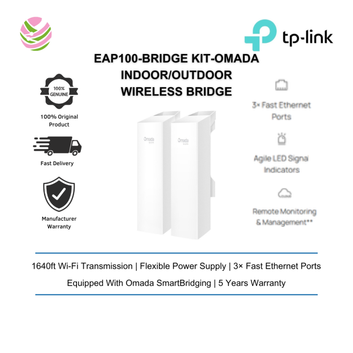 TP-Link Omada 2.4GHz 300Mbps Indoor/Outdoor Wireless Bridge EAP100-Bridge KIT | Lazada