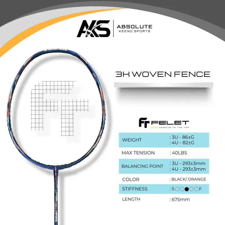 FELET 3K WOVEN FENCE Badminton Racket | Lazada