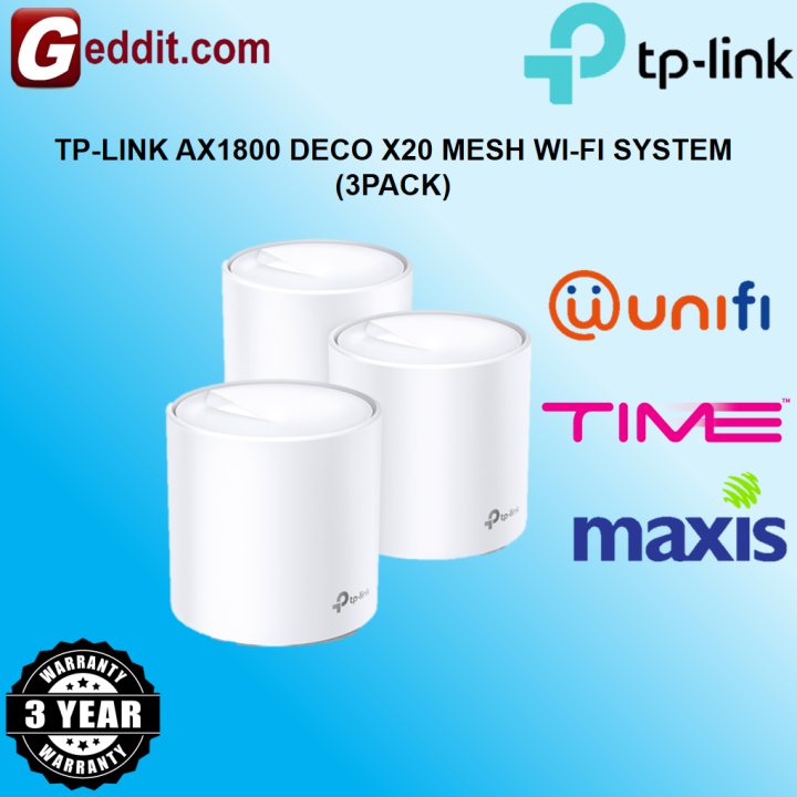 TP-LINK AX1800 DECO X20 WHOLE HOME MESH WI-FI SYSTEM(WIFI 6) | Lazada