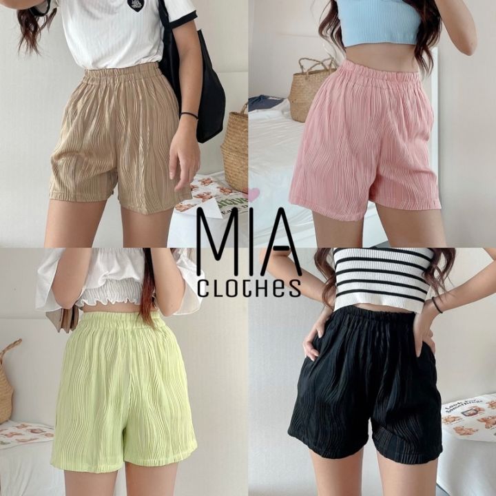 ⚡️🌊 กางเกงขาสั้นผ้าคลื่นฟรีไซส์🌊 ⚡️[A20] | Lazada.co.th