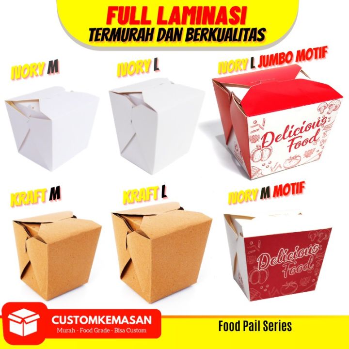 Kemasan Rice Box / Food Pail / Lunch Box Paper / Rice Box Paper ...