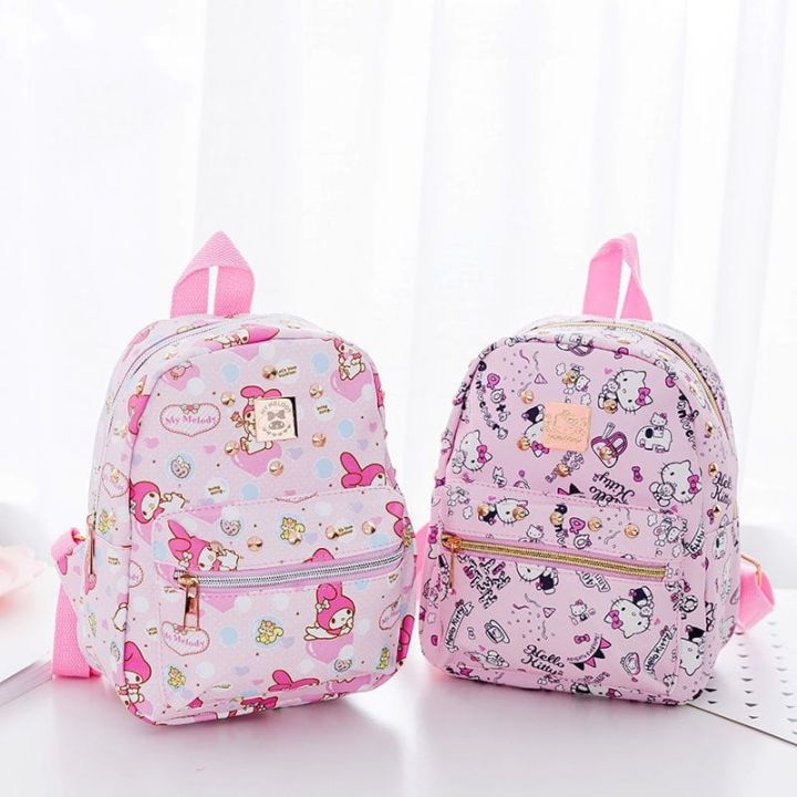 Tsum Tsum Melody Hello Kitty Cartoon Kids PU Leather Backpack Outing ...