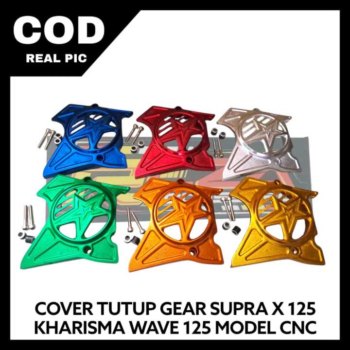 COVER TUTUP GER GEAR DEPAN WAVE 125 SUPRA X 125 KPH KARISMA MODEL CNC ...