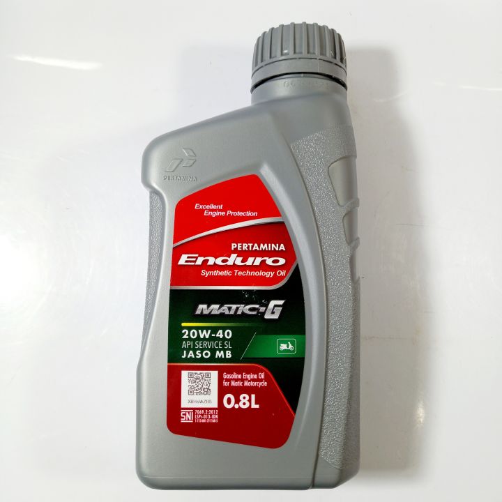 PERTAMINA ENDURO MATIC G 20W-40 API SERVICE SL JASO MB ENDURO MATIC G 0 ...