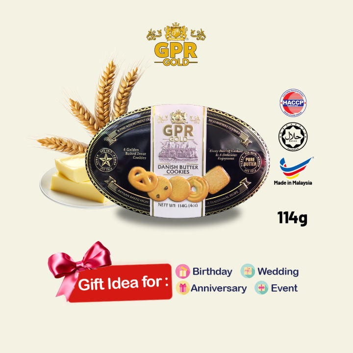 GPR Gold Premium 100% Pure Butter Cookies 114g Halal Doorgift Premium Gift Hamper Chinese New ...