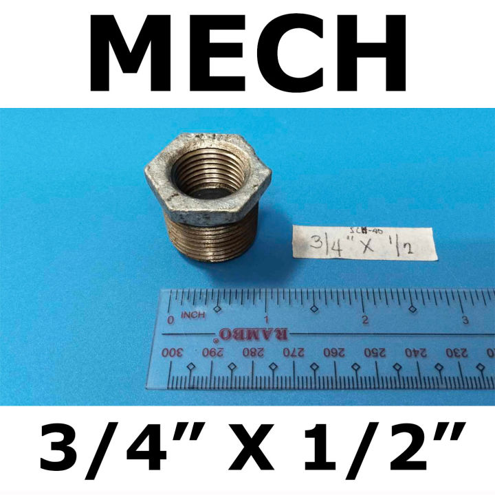 MECH GI BUSHING REDUCER 3/4" X 1/2" SCH40 STANDARD GALVANIZED IRON ...