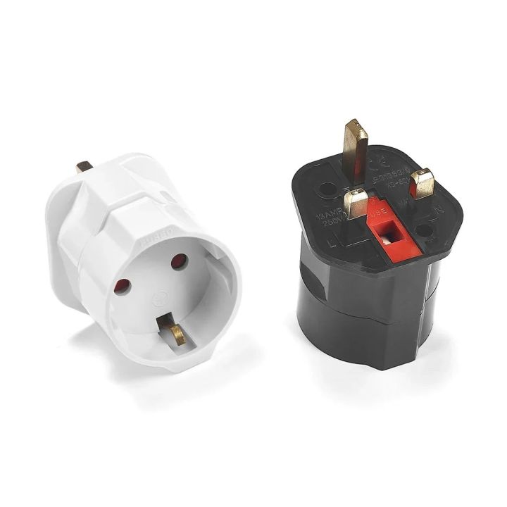 EU To UK Plug Adapter 250V 13A Type G Fused Plug European To British ...