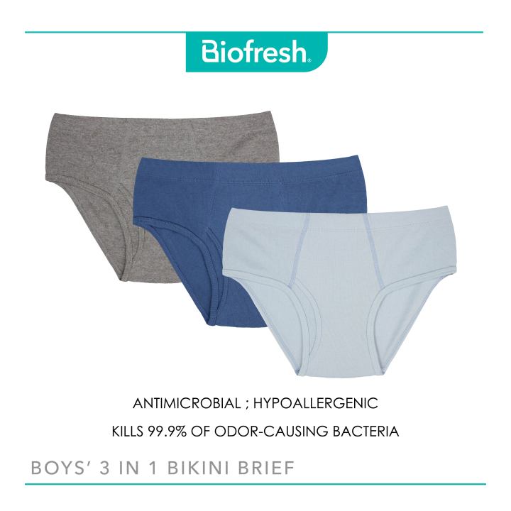 Biofresh Boys' Antimicrobial Cotton Bikini Brief 3 pieces in a pack ...