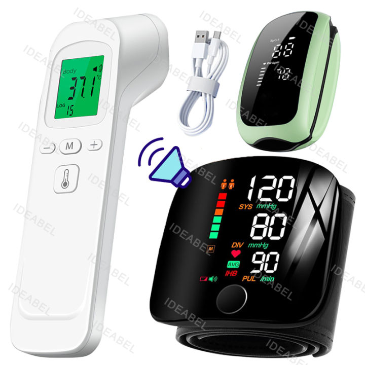 BP Tonometer Heart Rate Sphygmomanometer Smart LCD Rechargeable English ...