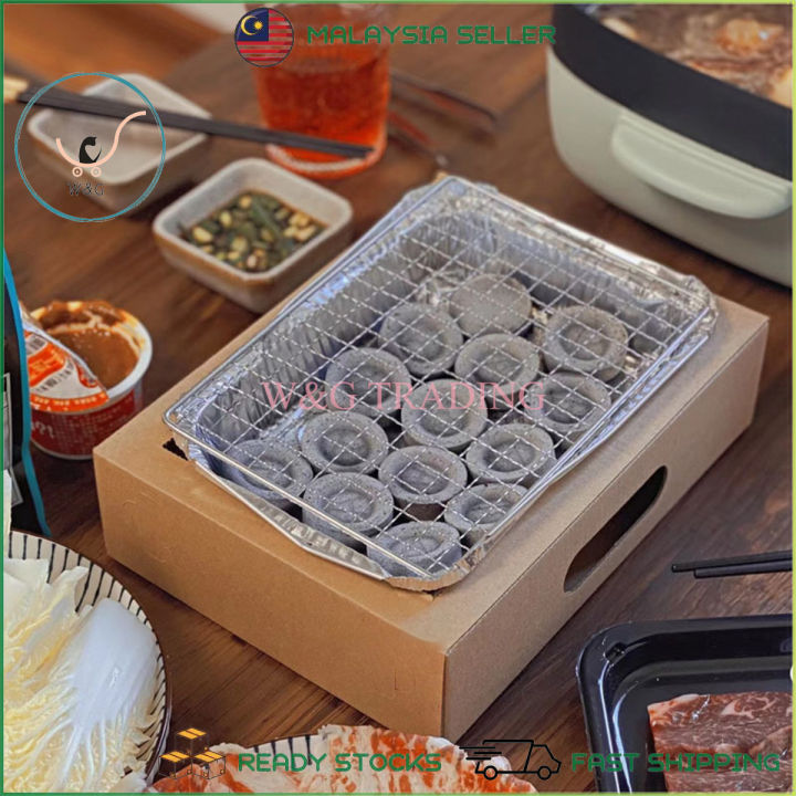 [WG] One Time BBQ Grill Set Charcoal | Lazada