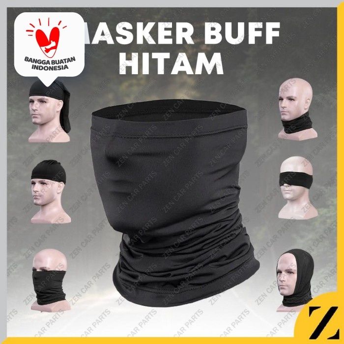 Masker Buff Buf Baf Hitam Sepeda motor Bandana Balaclava Slayer Scarf ...