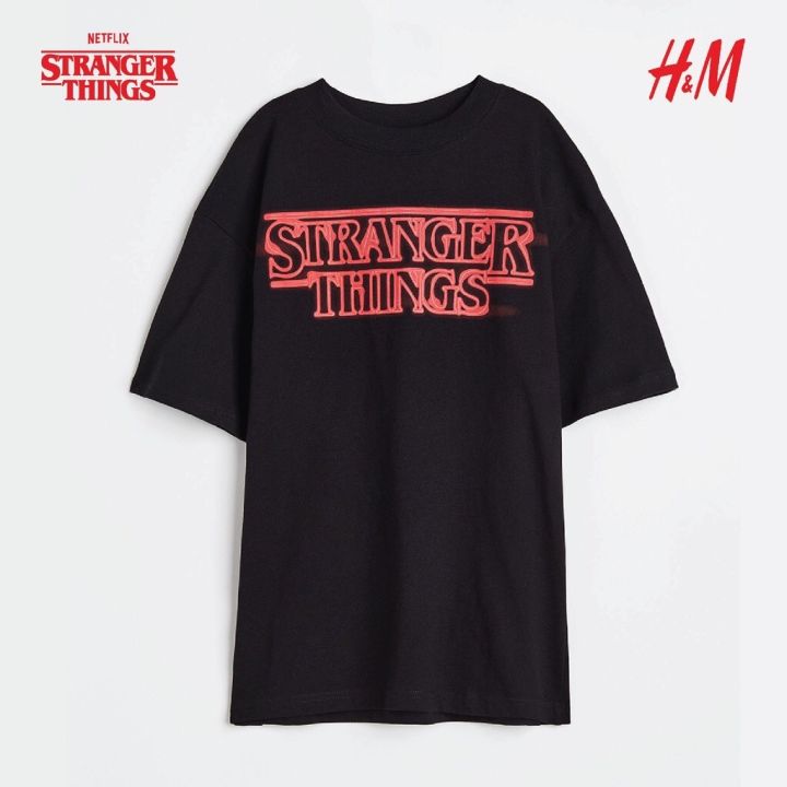 เสื้อ H&M x Stranger Things Oversized Printed T-shirt | Lazada.co.th
