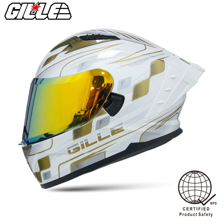 Gille FF012 Circuit Racer Full Face Dual Visor Motorcycle Helmet | Lazada PH