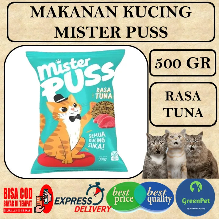 Makanan Kucing MISTER PUSS 500 GR RASA TUNA | Lazada Indonesia