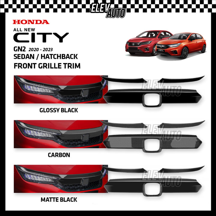 Honda City GN2 Sedan Hatchback RS Front Grille Headlamp Eyelid Trim Accessories Carbon Chrome ...