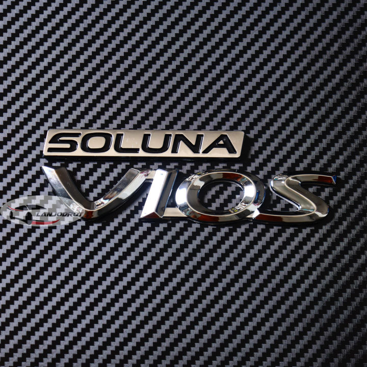 ชุด 2 ชิ้น โซลูน่า วีออส โลโก้ SOLUNA VIOS ติดท้ายรถยนต์ สำหรับ TOYOTA ...