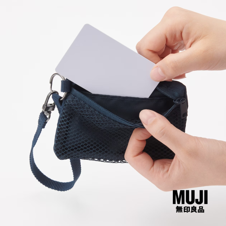 มูจิ กระเป๋าซิปใส่ของอเนกประสงค์ขนาดเล็กมีสายคล้อง - MUJI Polyester ...