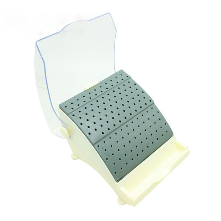 142Holes Dental Bur Block Holder Dustproof Nail Drill Bit Organizer ...