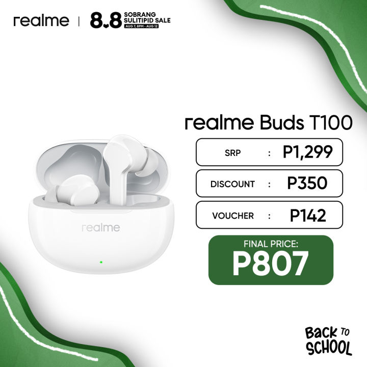 realme Buds T100 | 10mm Dynamic Bass Driver | 88ms Super Low Latency ...