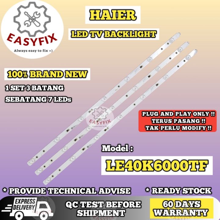 LE40K6000TF HAIER 40 INCH LED TV BACKLIGHT ( LAMPU TV ) LE40K6000 ...
