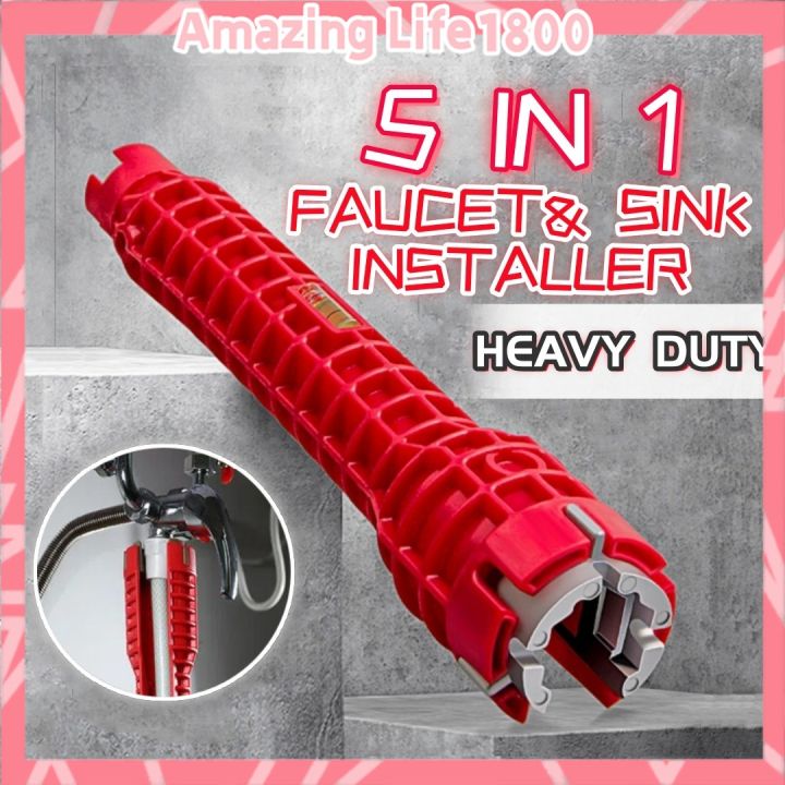 5 IN 1 Multifunctional Faucet and Sink Installer Construction Spanner ...