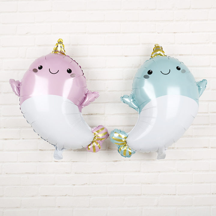 banlon whale paus pink dan biru - balon paus biru - balon paus pink ...