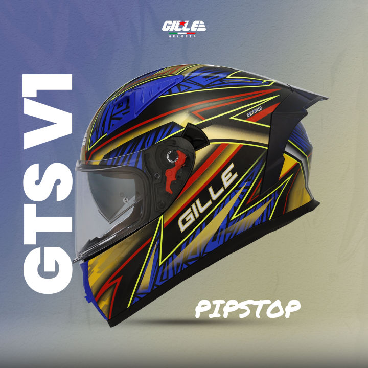 Gille Helmet 135 GTS V1 PITSTOP Motorcycle Helmets Full Face Dual Visor ...