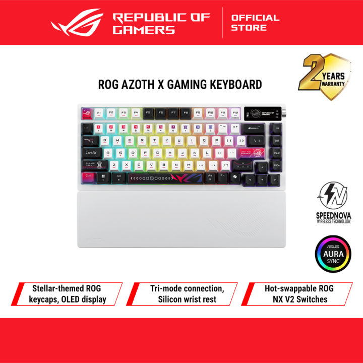 ASUS ROG M704 Azoth X 75% custom gaming keyboard, ROG NX Snow V2 ...