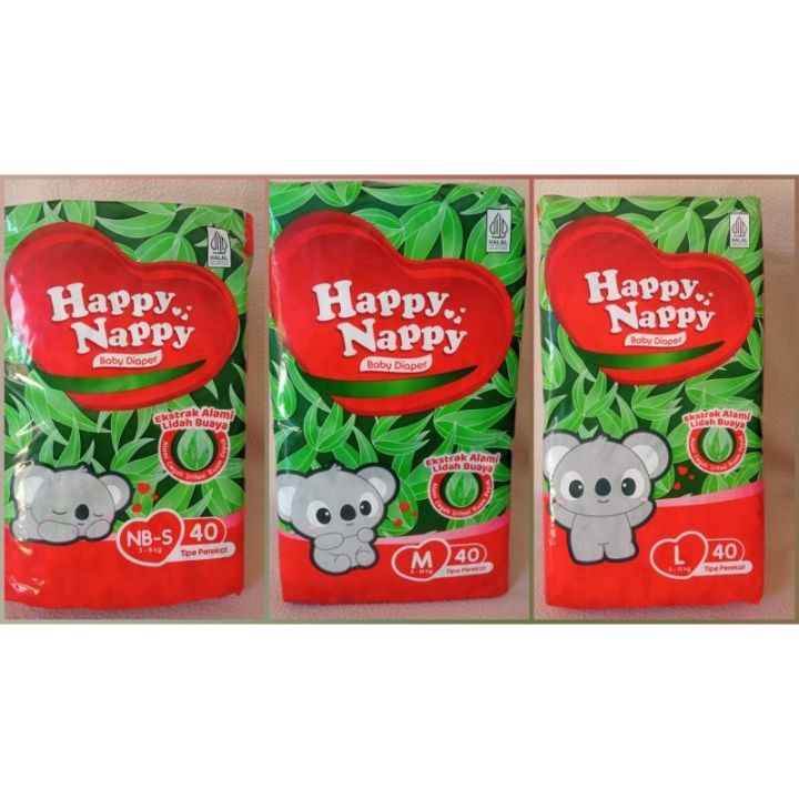 Happy Nappy Baby Diapers NB-S40/M40/L40 popok Perekat pempers diapers ...