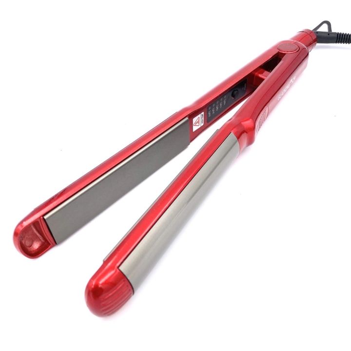 Gladking 2 In 1 Ceramic Hair Straightener Red | Lazada PH
