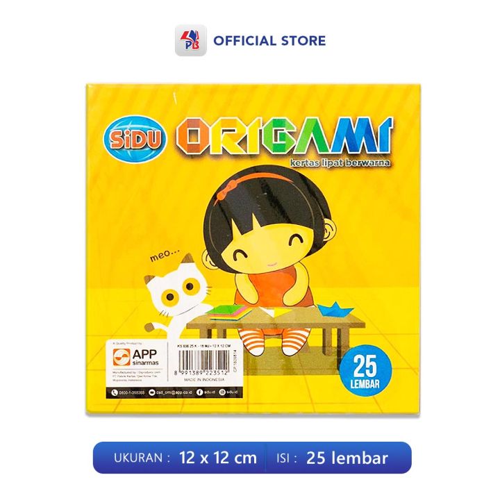 Kertas Lipat Warna SIDU Kertas Origami Sinar Dunia Ukuran 12 14 16 Cm ...