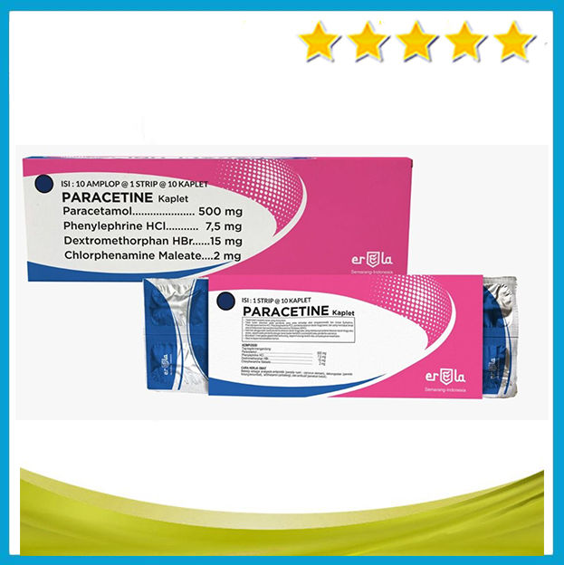 Paracetine Obat Pereda Demam | Batuk Kering | Pilek | Flu 1 Strip 10 ...