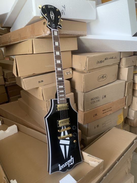 Classic Gibson Les Paul Custom Electric Guitar Inverted Body Gold ...