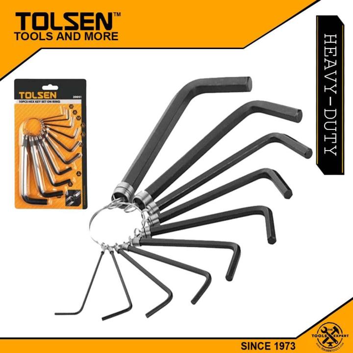 Tolsen 10PCS Hex Key Set Allen Wrench [ONLINE EXCLUSIVE] (1.5,2,2.5,3,4 ...