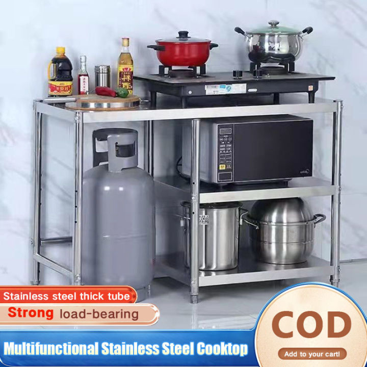 Kitchen 304 stainless steel shelf console floor-to-ceiling gas tank ...