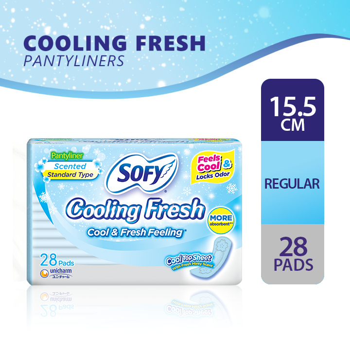 SOFY Cooling Fresh Thin Pantyliner 15.5cm - 28 pcs | Lazada PH