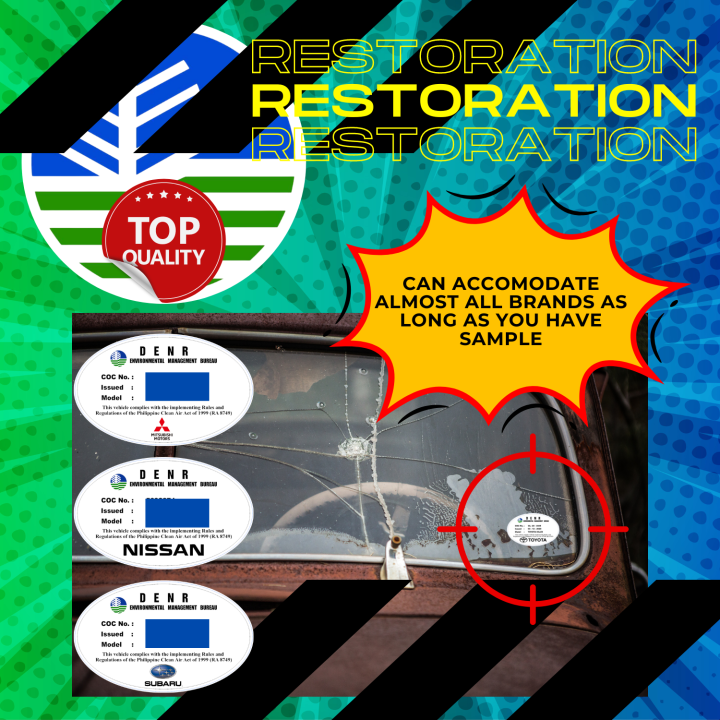 DENR Windshield Sticker Restoration [Send details please] | Lazada PH