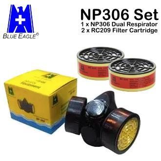 Blue Eagle NP306 / RC209 Dual Respirator Gas Mask Set For agricultural ...