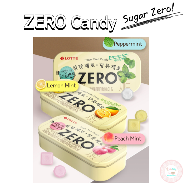 Lotte Sugar Zero Candy Xylitol Candy Lemon Mint Peppermint No Sugar Sweets Sugar Free Dessert ...