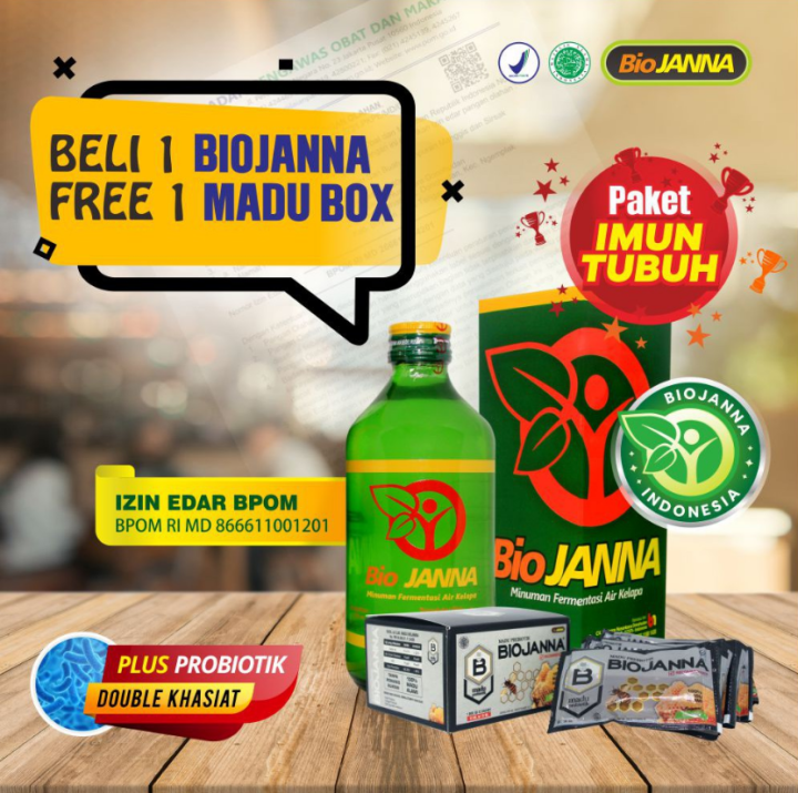 Biojanna Probiotik Super (Free Madu Box Isi 12 Sachet) | Lazada Indonesia