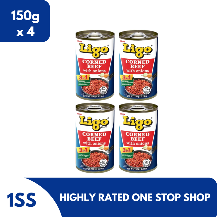Ligo Corned Beed with Onions, 150g set of 4 | Lazada PH