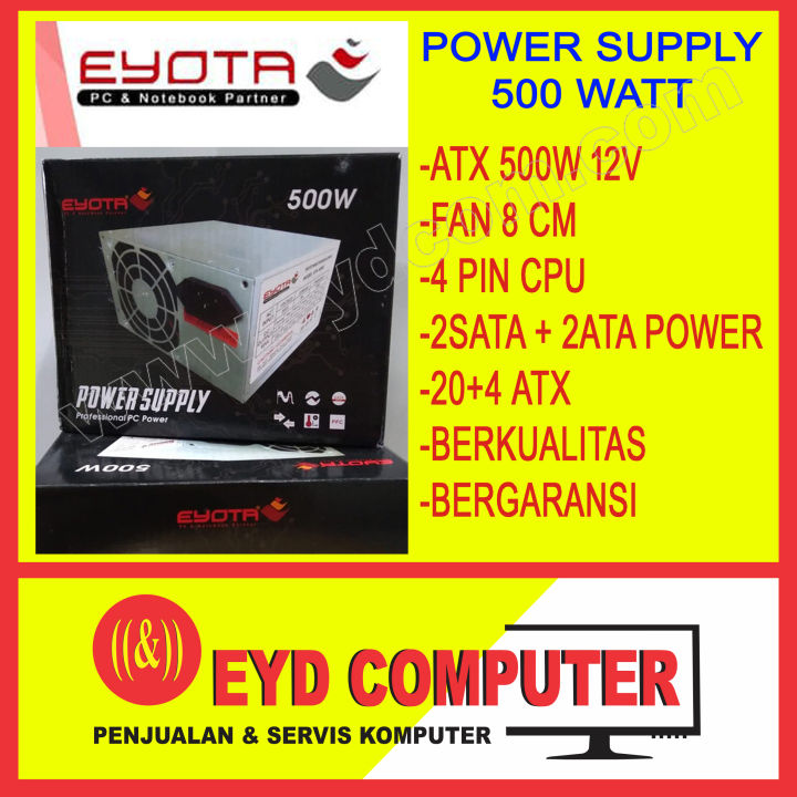 PSU STANDAR STD 500W WATT PSU SUPORT CPU COMPUTER KOMPUTER MAIBOARD ATX ...