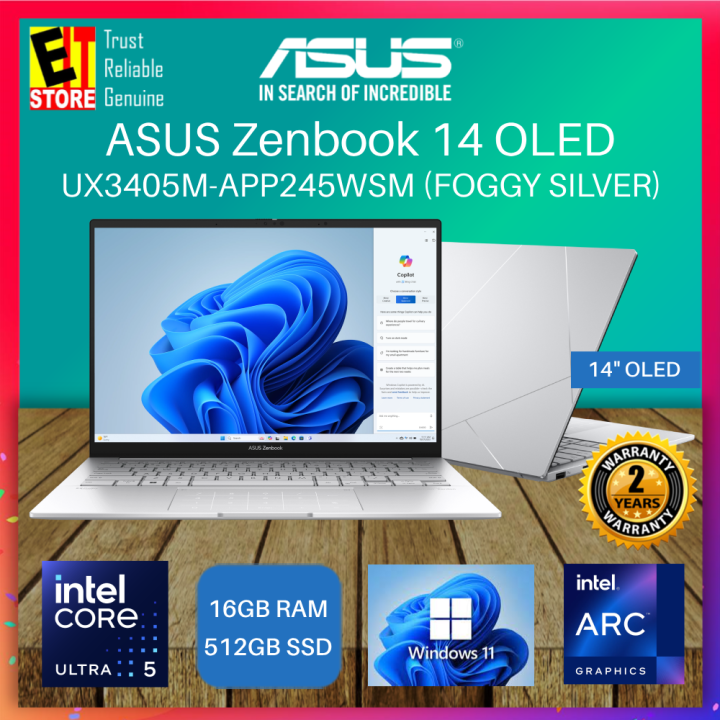 Zenbook 14 OLED Ai แล็ปท็อป UX3405M-APP246WSM/app245wsm (In Core ultra5 ...