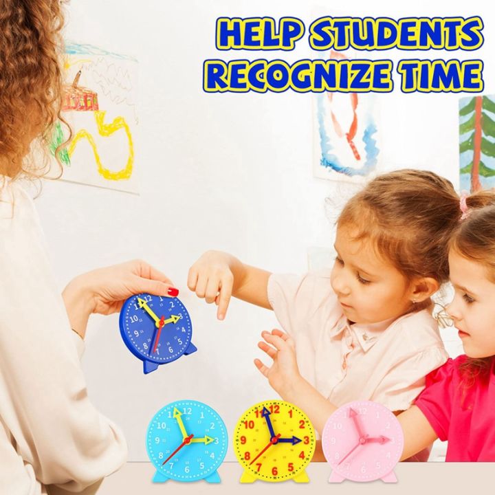 () Teacher Gear Clock 24 Hour School Learning Tools Three-Hand Linkage ...